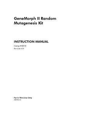 Stratagene quickchange mutagenesis kit - QuikChange ® Site-Directed ...