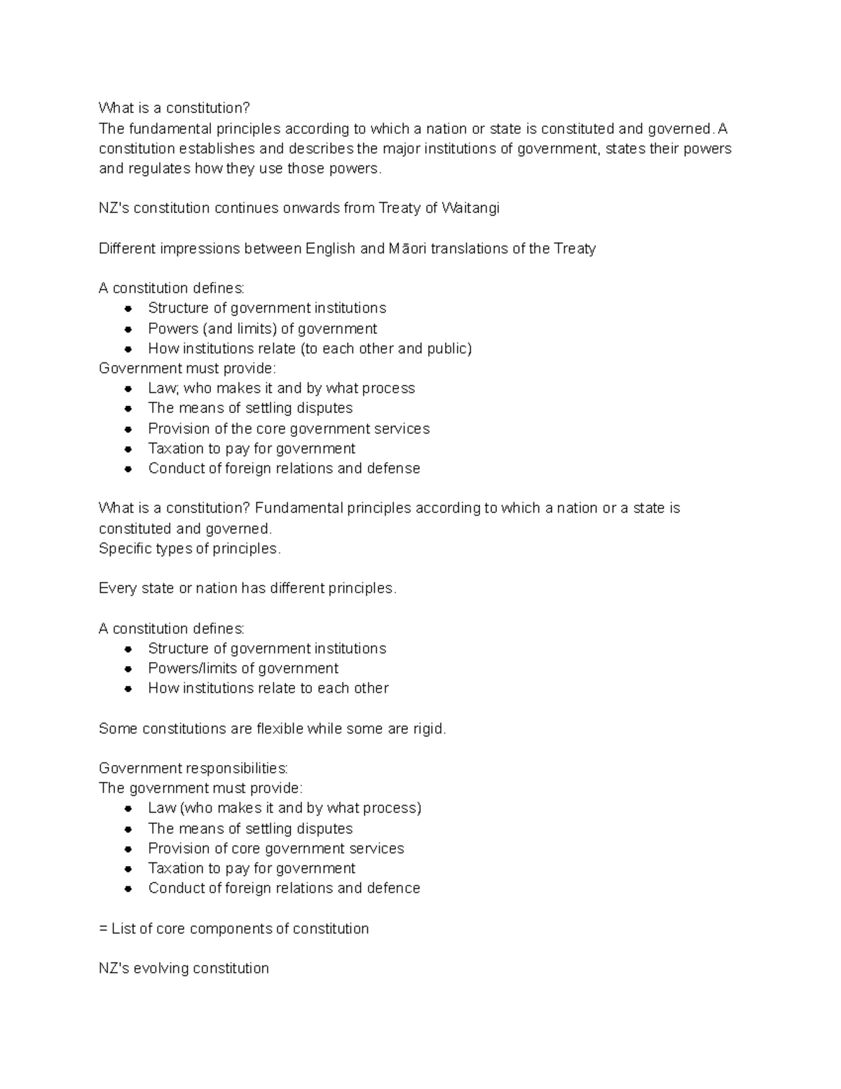 Lecture 3 Notes POLS102 - What is a constitution? The fundamental ...