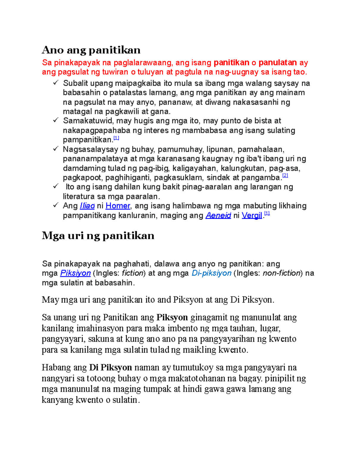 Ano ang panitikan at Mga Halimbawa - Ano ang panitikan Sa pinakapayak ...