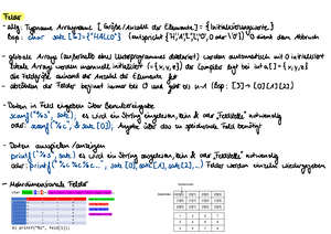 Zusammenfassung C - Datentypen : char : - für Zeichen , keine Zahlen ...