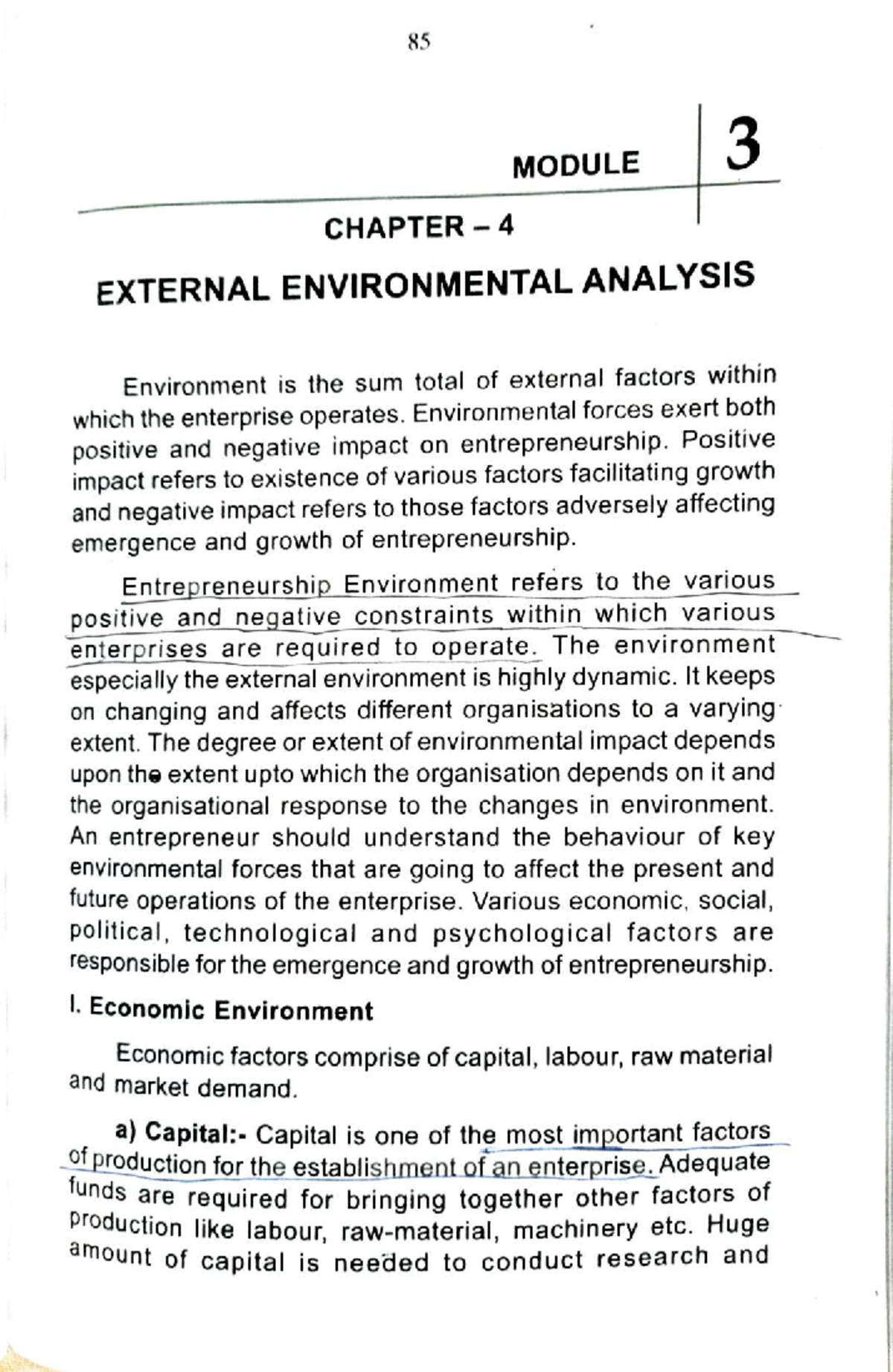 Entrepreneurship chapter 4 - MODULE 3 CHAPTER - 4 EXTERNAL ENVIRONMENTAL ANALYSIS Environment is ...