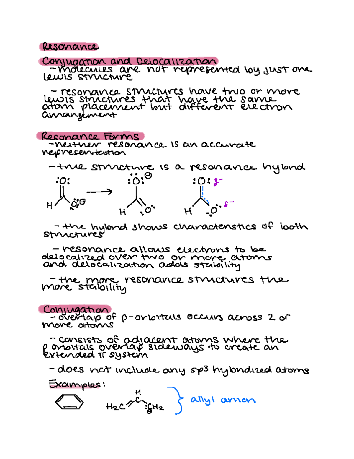 Resonance Lecture - course material - Resonance conjugation and ...