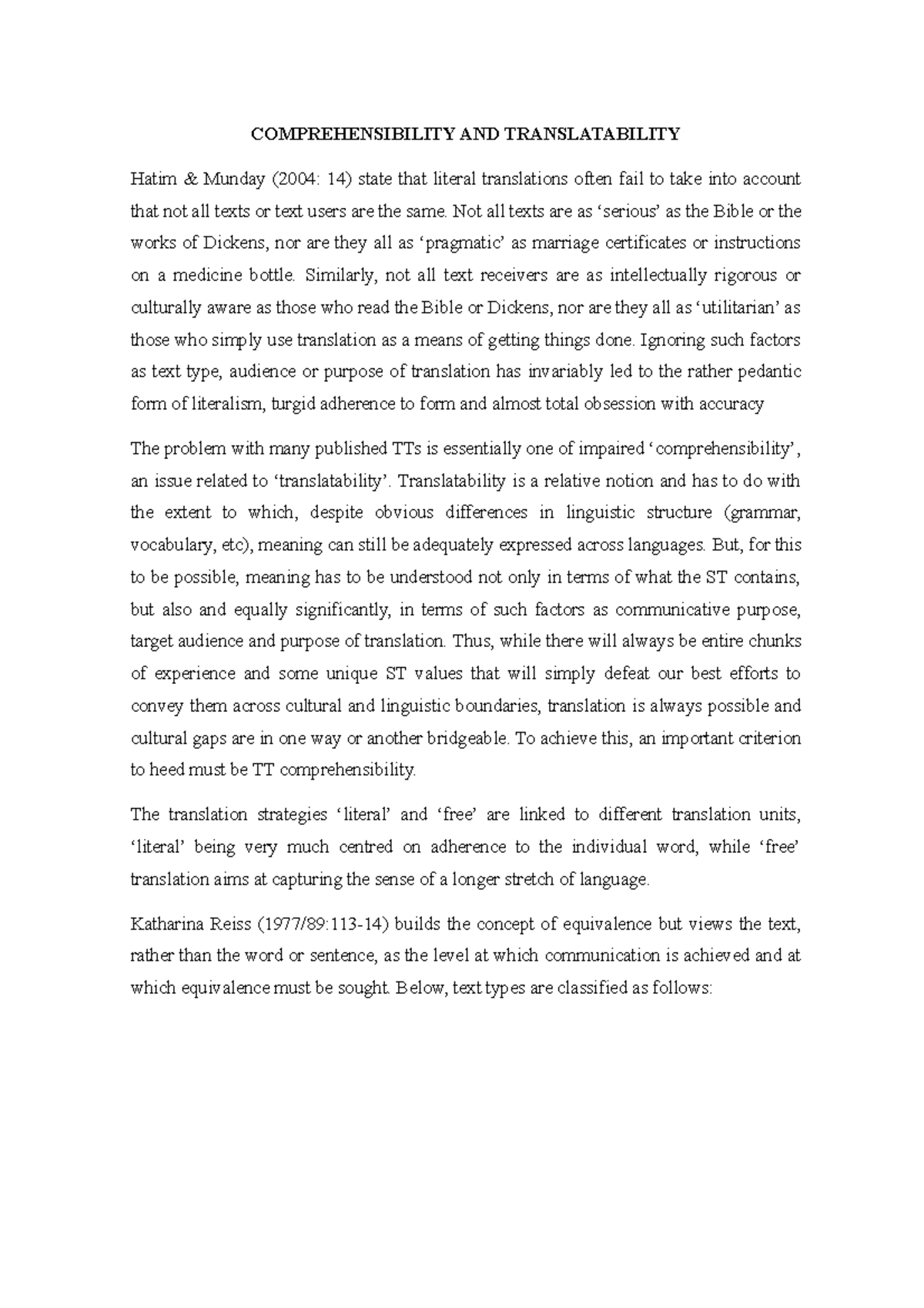 Comprehensibility AND Translatability - COMPREHENSIBILITY AND ...