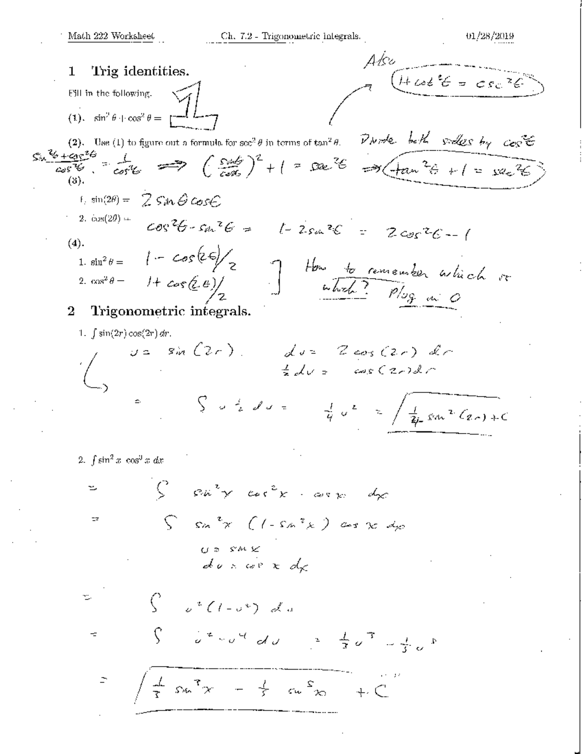 0128 - sheet with solutions - MATH 222 - Studocu