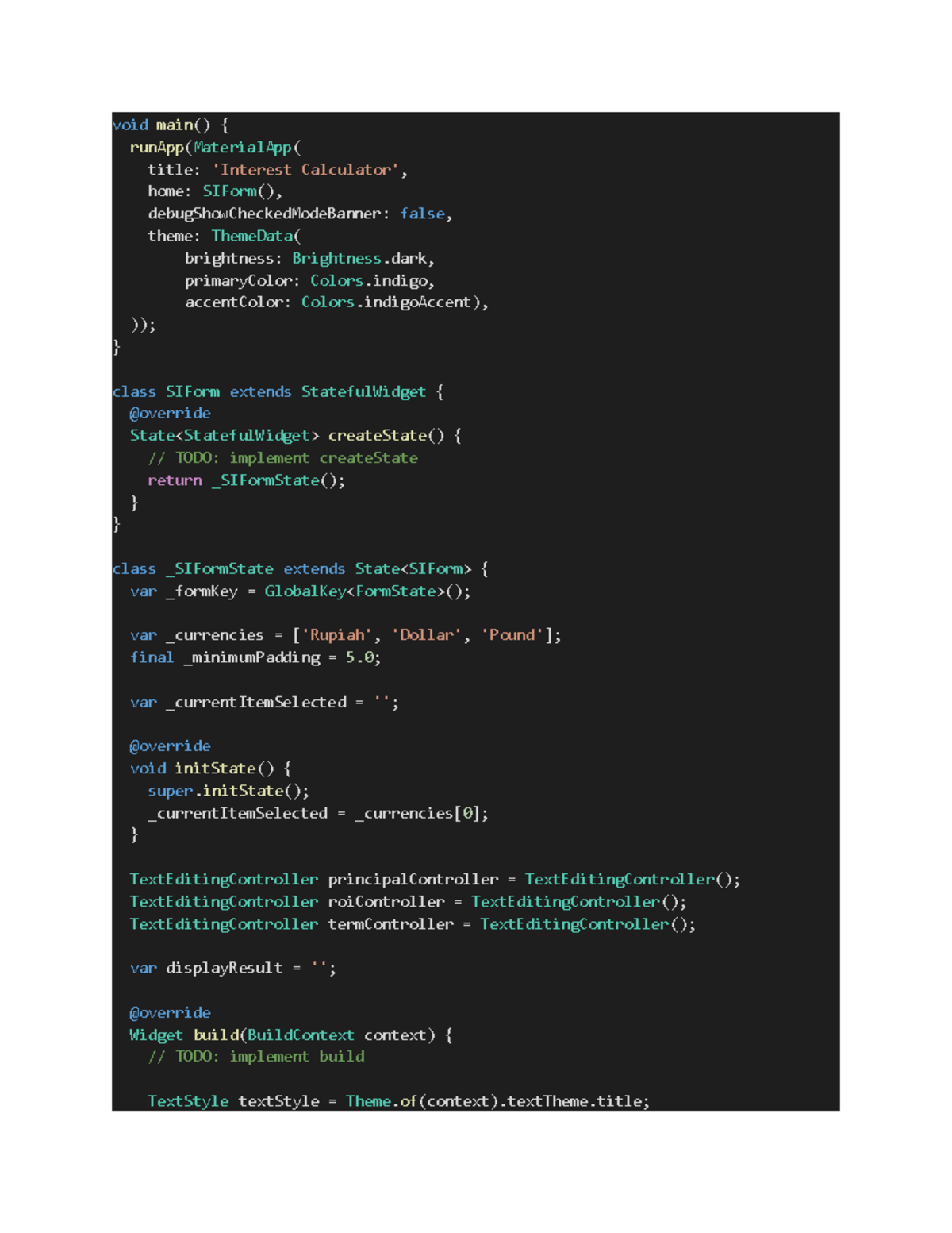 Pemmob WEEK 13 dan 14 - codingan - void main() { runApp(MaterialApp ...