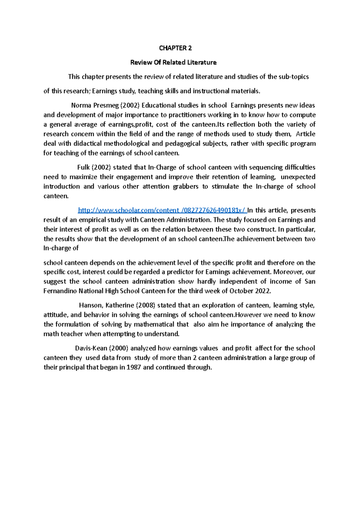 Chapter 2 - Love you - CHAPTER 2 Review Of Related Literature This ...