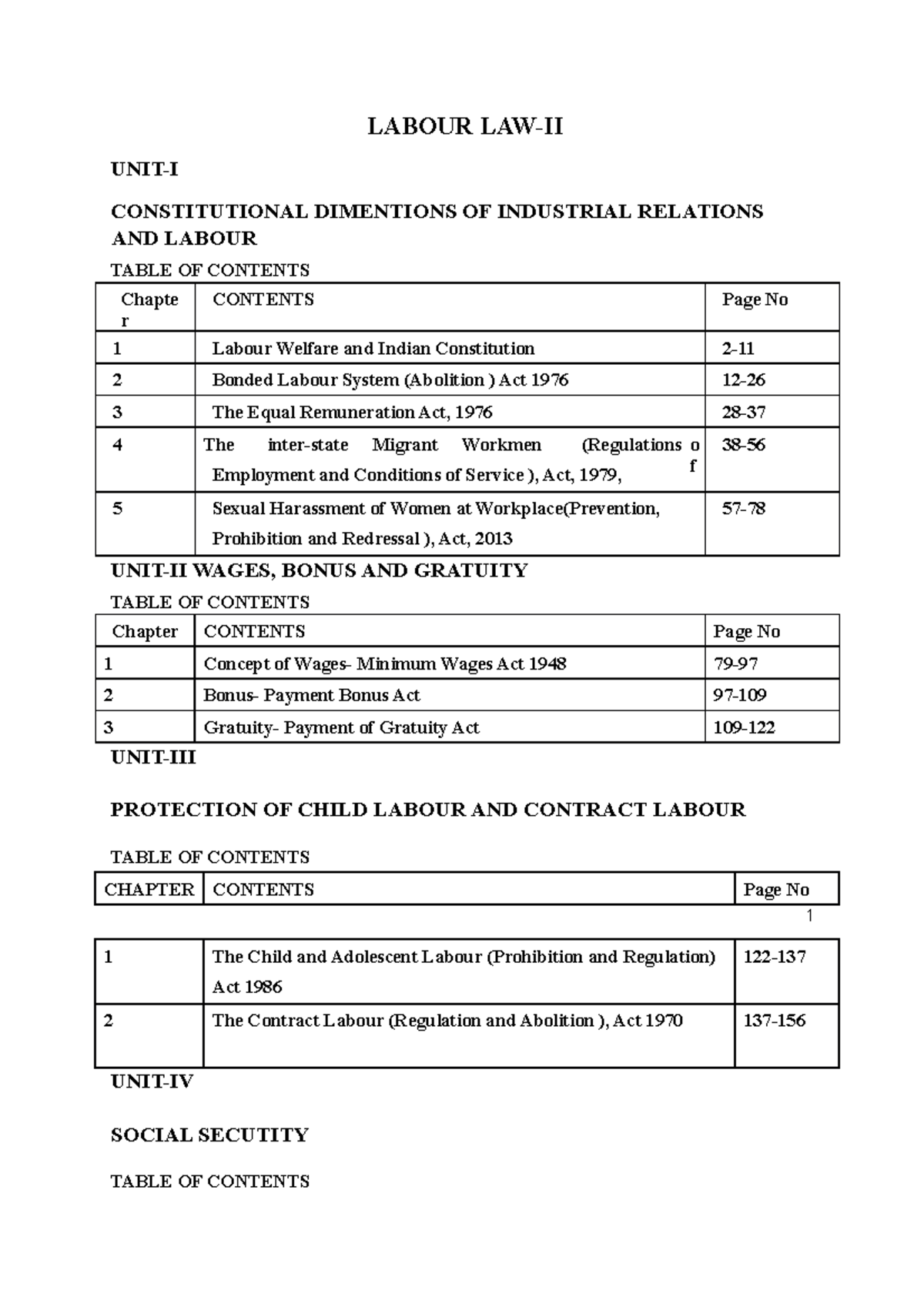 Labour LAW - Labor Law Notes - LABOUR LAW-II UNIT-I CONSTITUTIONAL ...
