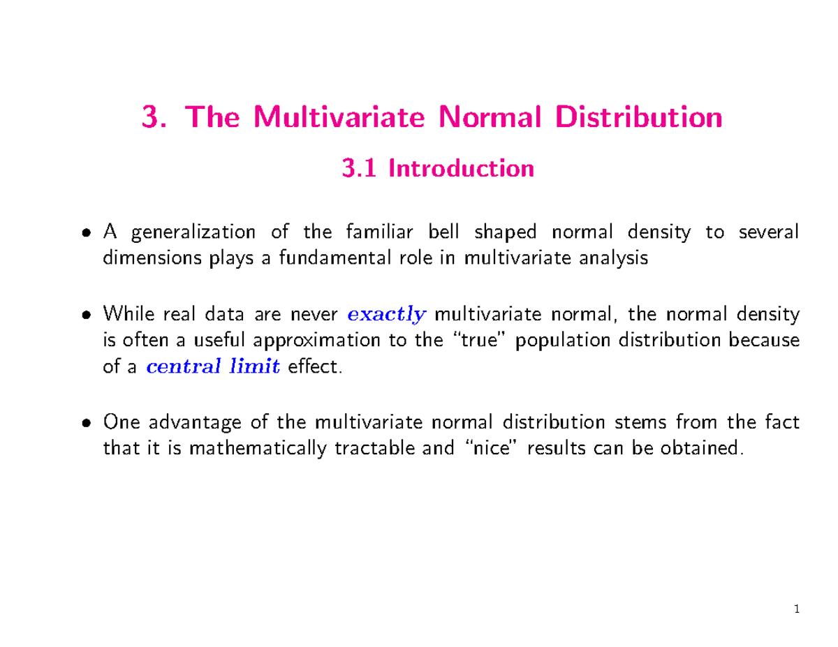 The best ,easy and quick way of learning - 3. The Multivariate Normal Distribution 3 ...