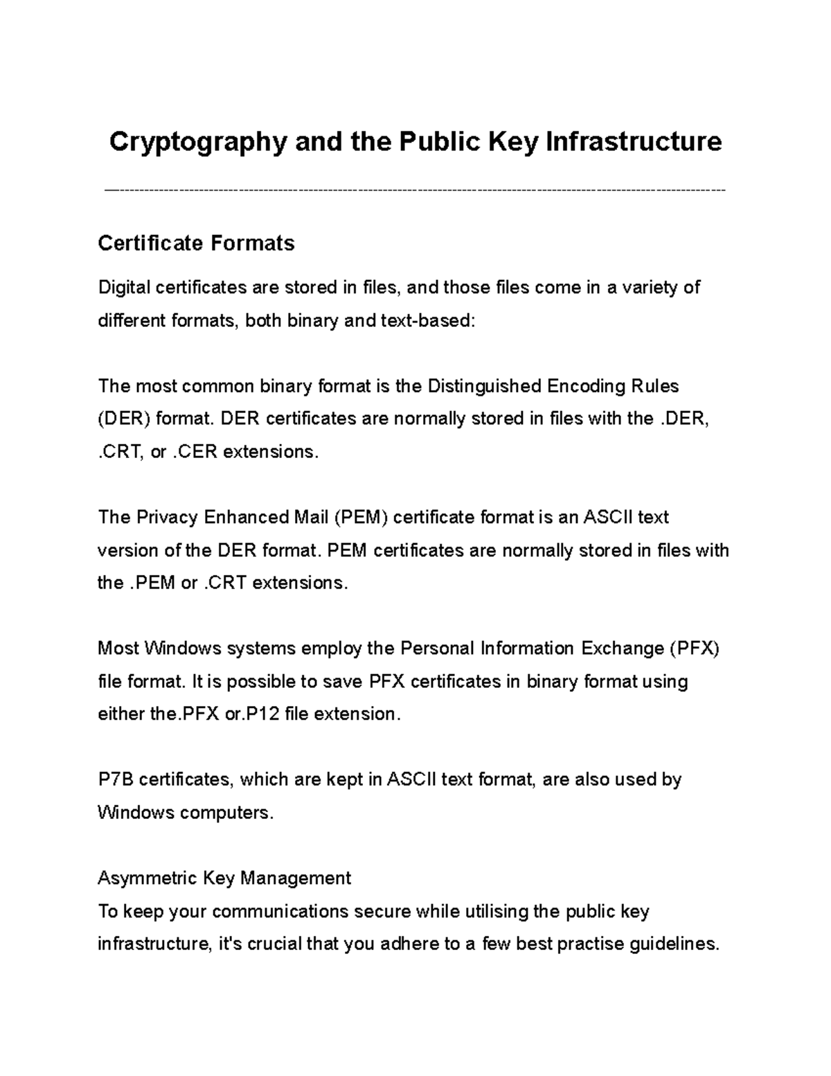 Chapter 7 Cryptography And The Public Key Infrastructure Pt