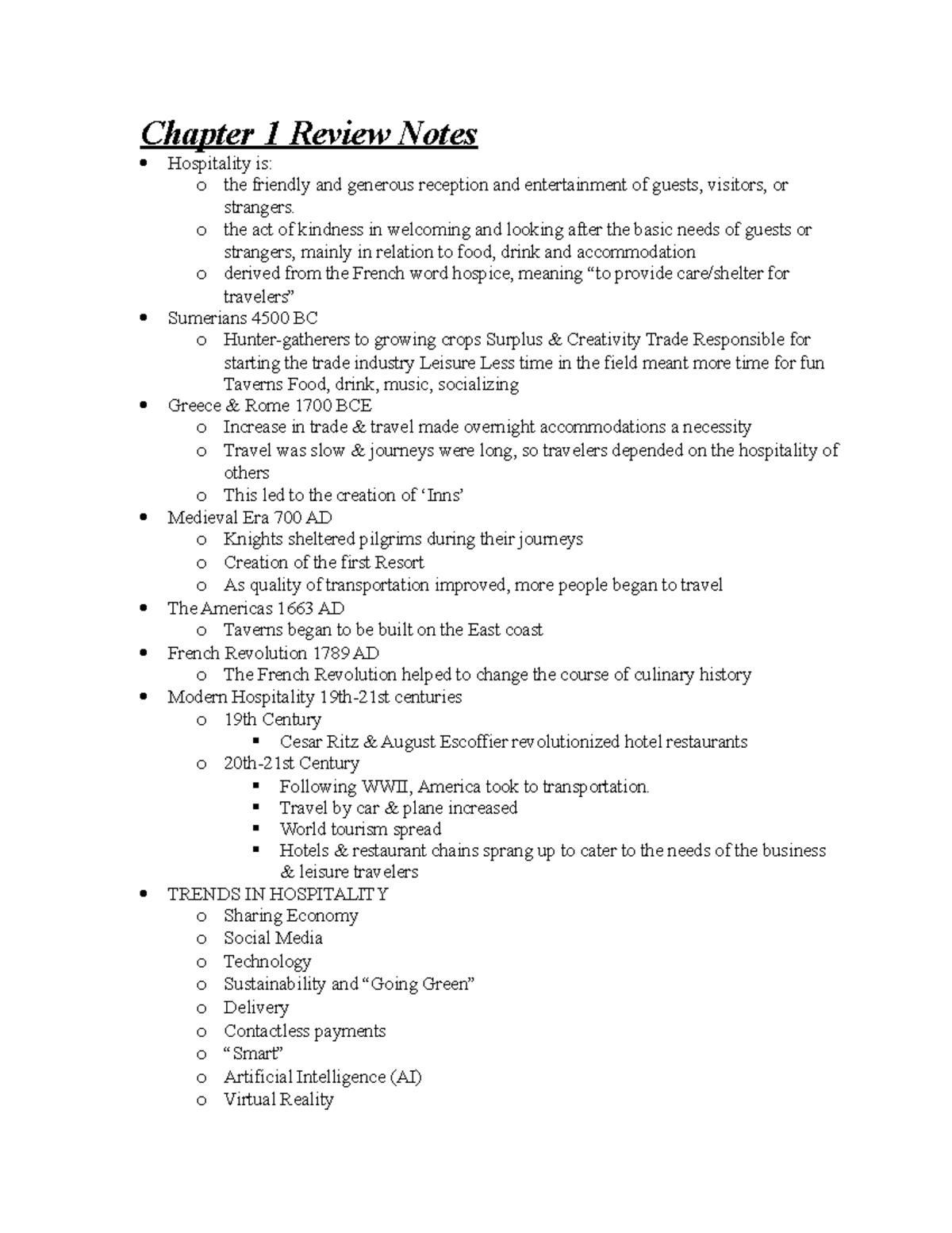 Chapter 1 Review Notes - Professor Joe - Chapter 1 Review Notes ...