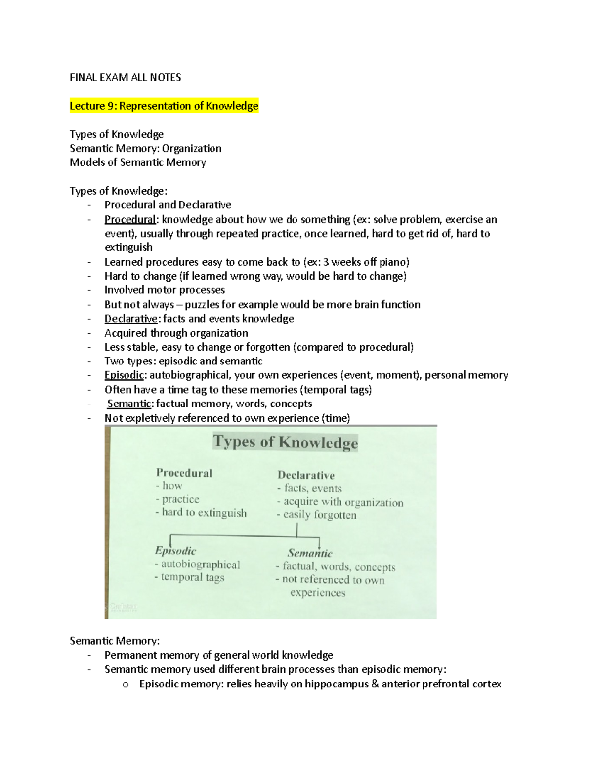 Final EXAM ALL Notes - course outline - FINAL EXAM ALL NOTES Lecture 9 ...