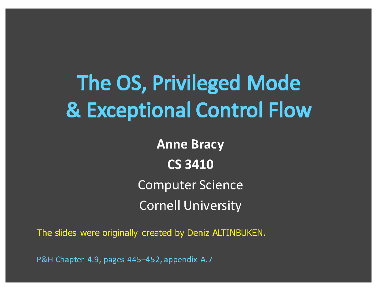 Lecture slides, lecture 14 - Anne Bracy CS 3410 Computer Science ...