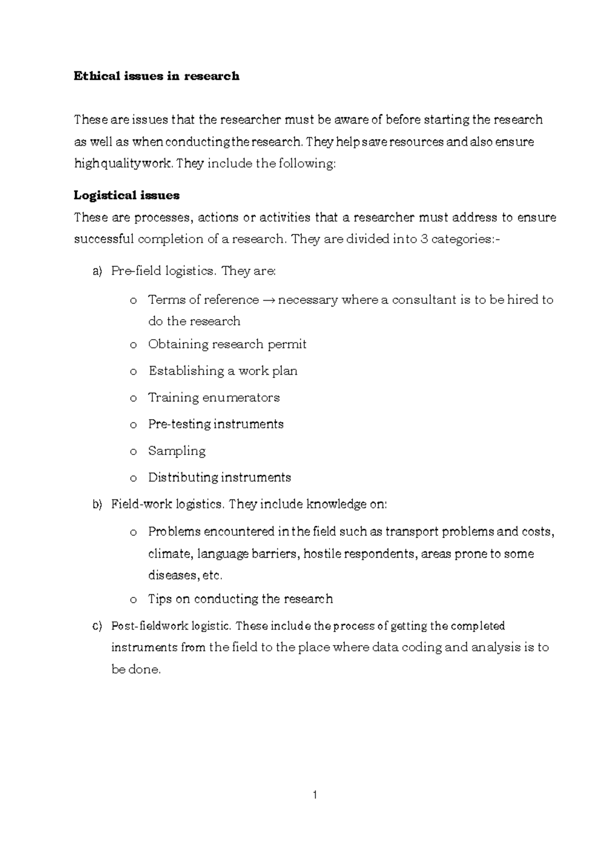 Ethical issues in research - Ethical issues in research These are ...