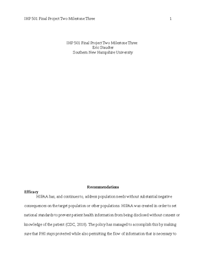 IHP 501 Module Five 5-2 Proj Prep Other Health Challenges 23TW3 - 5-2 ...