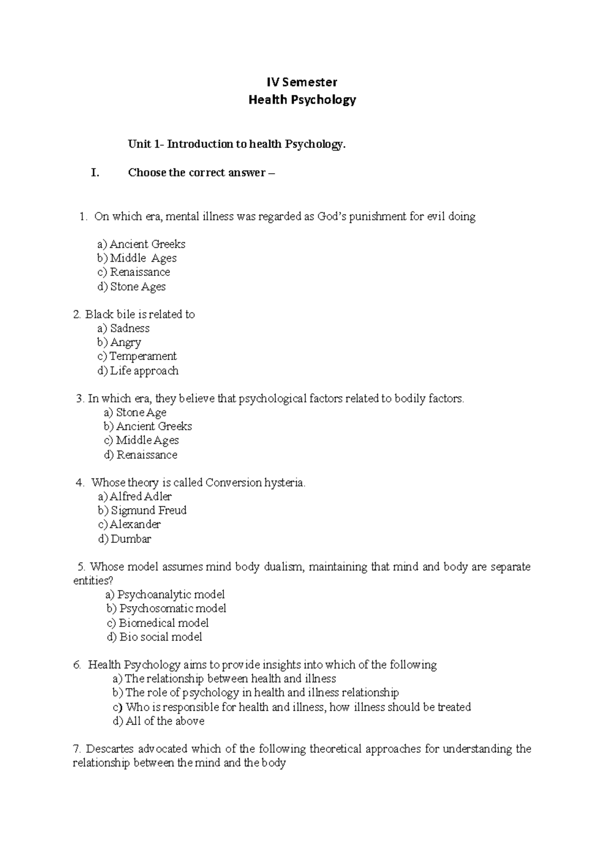 Pages 183 4th semester health psychology - IV Semester Health ...
