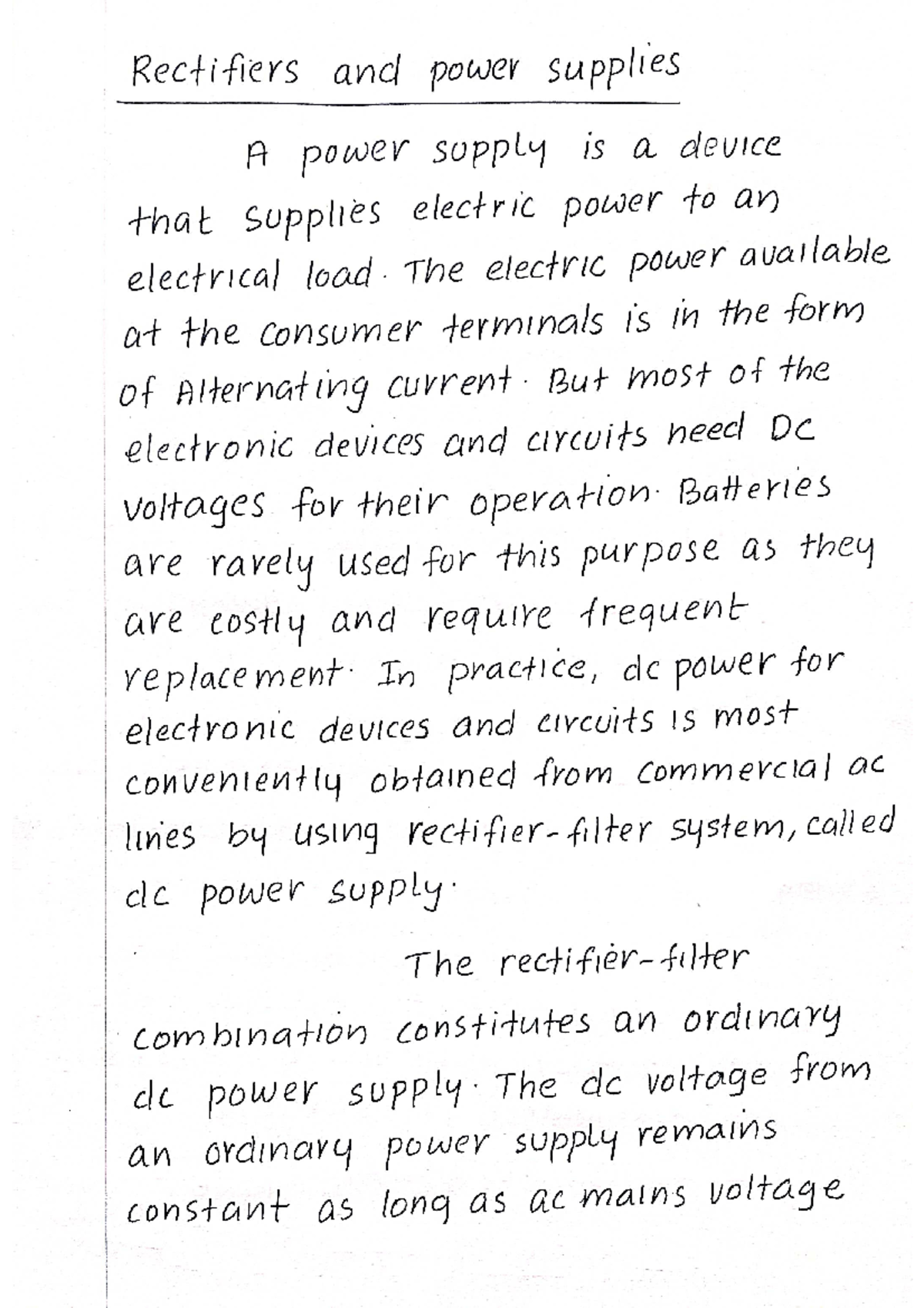 Power supply - Basics of Electronics Engineering Module 4 notes ...