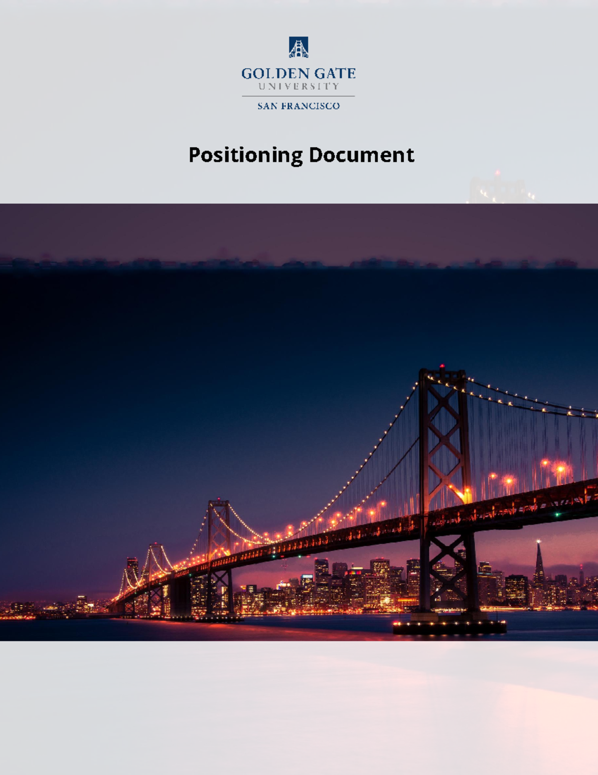 GGU Positioning Document - Positioning Document Pillars of GGU GGU’s ...