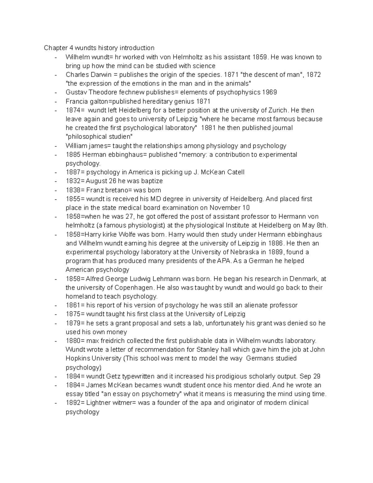 Module 2 notes fall class 2021 really basic - Chapter 4 wundts history ...