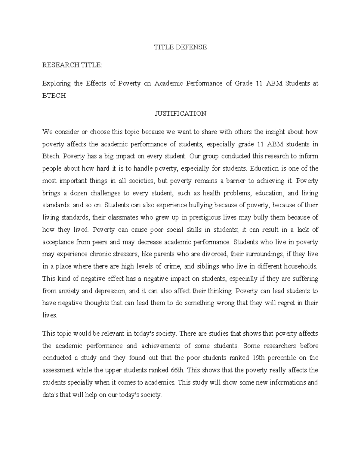 Title- Defense Group 4 - Paper - TITLE DEFENSE RESEARCH TITLE ...