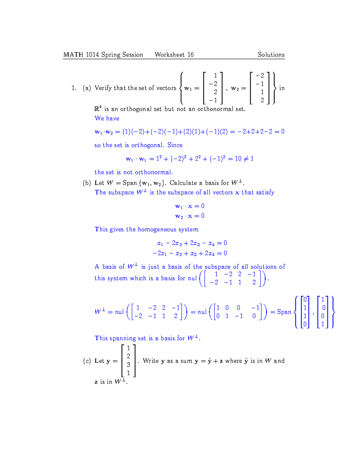 Worksheet 16 on ch 6 sol - MATH 1014 Spring Session Worksheet 16 ...