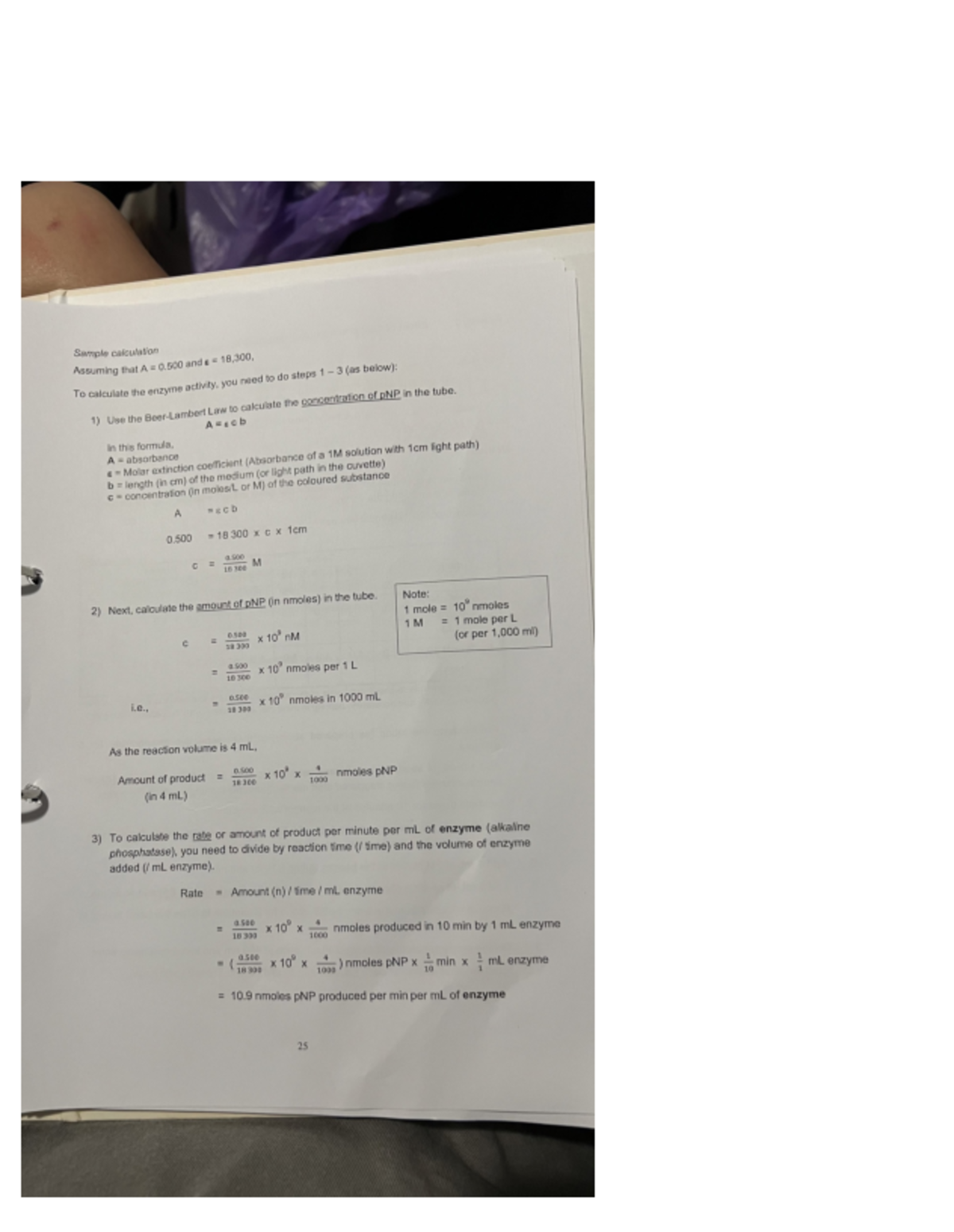 Calculations 3 - Calculation - Sample calculation Assuming that A 0 and ...
