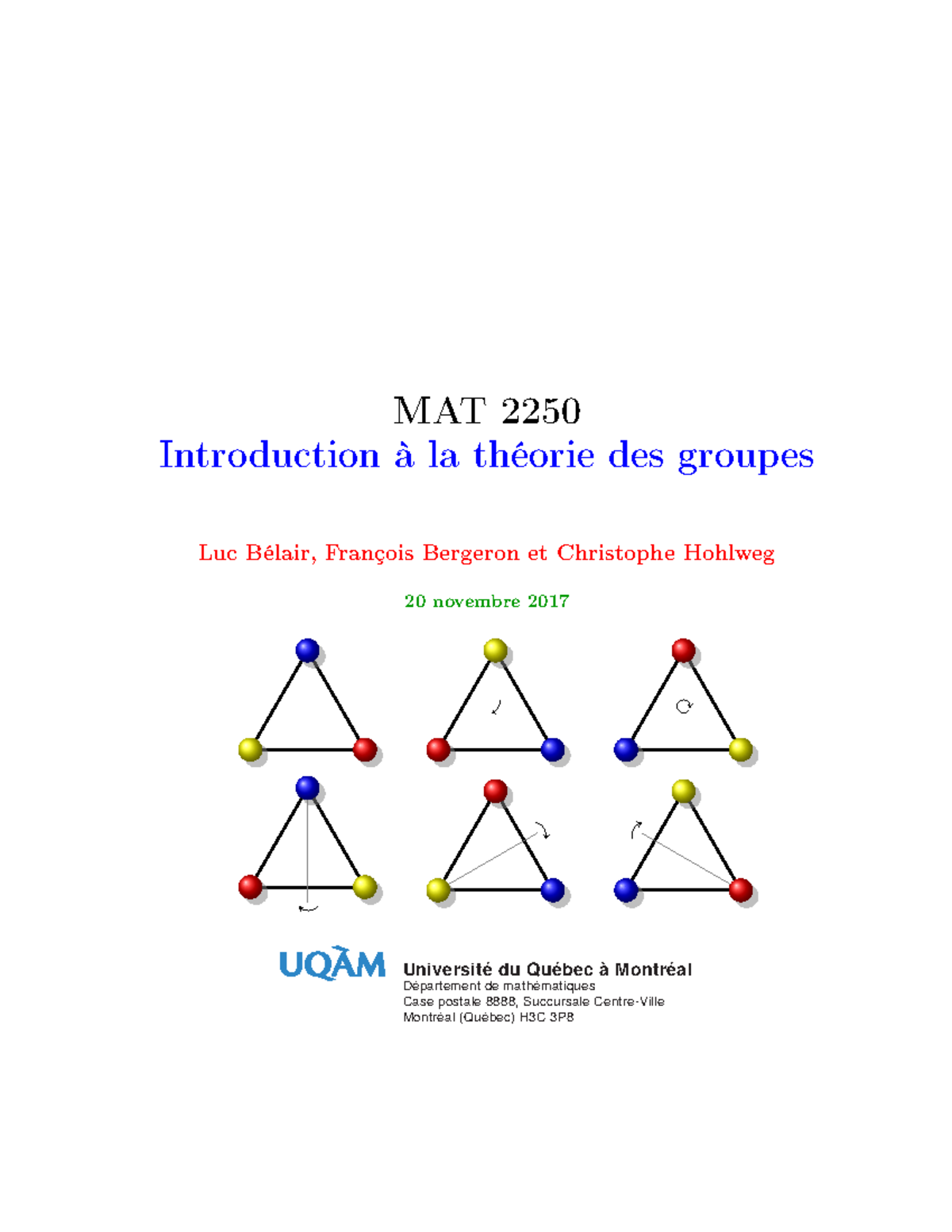 Groupes 2016 - course - ñ œ ñ ñ ñ MAT 2250 Introduction à la théorie ...