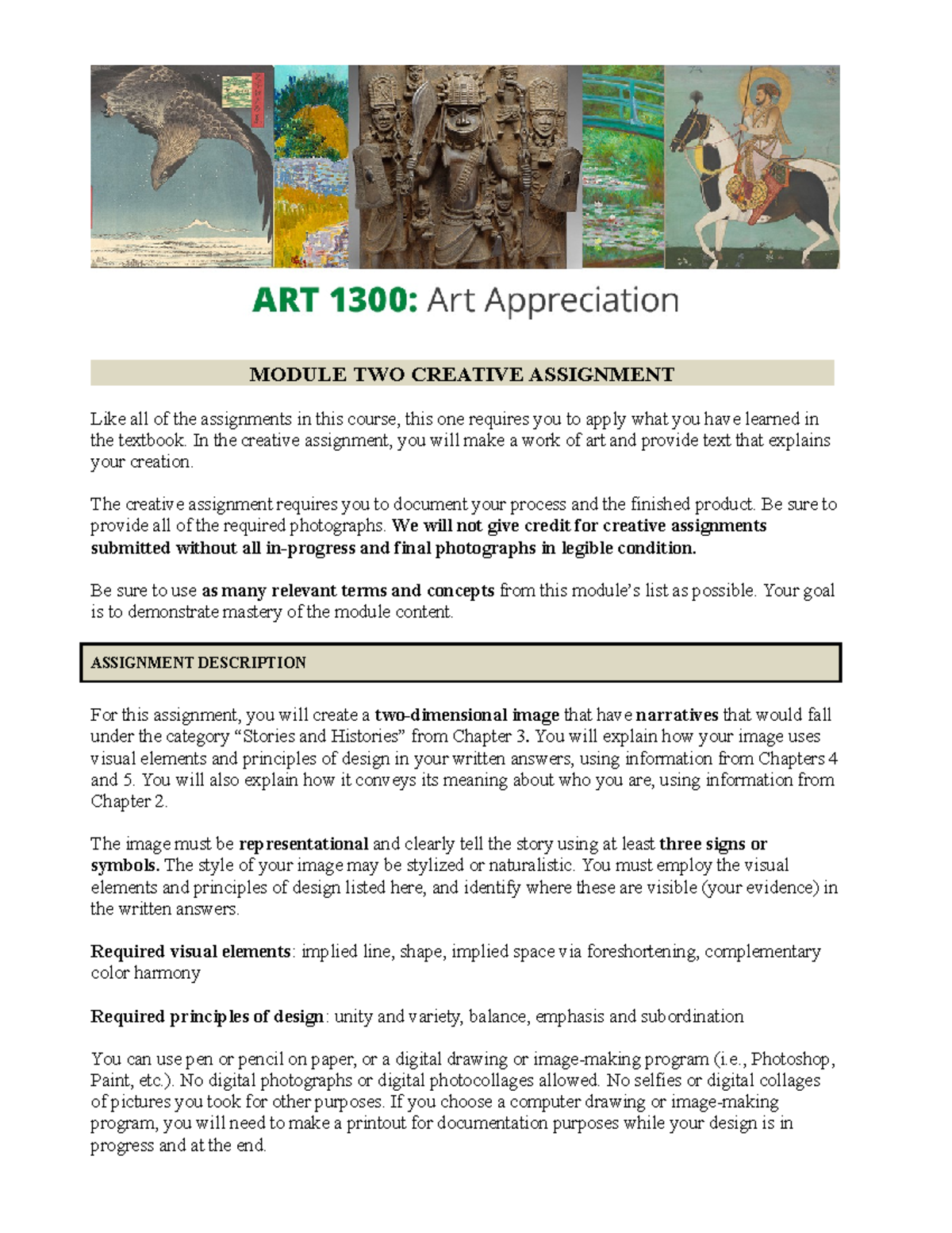 Module 2 ART 1300.021 Creative Bilal Syed - MODULE TWO CREATIVE ...