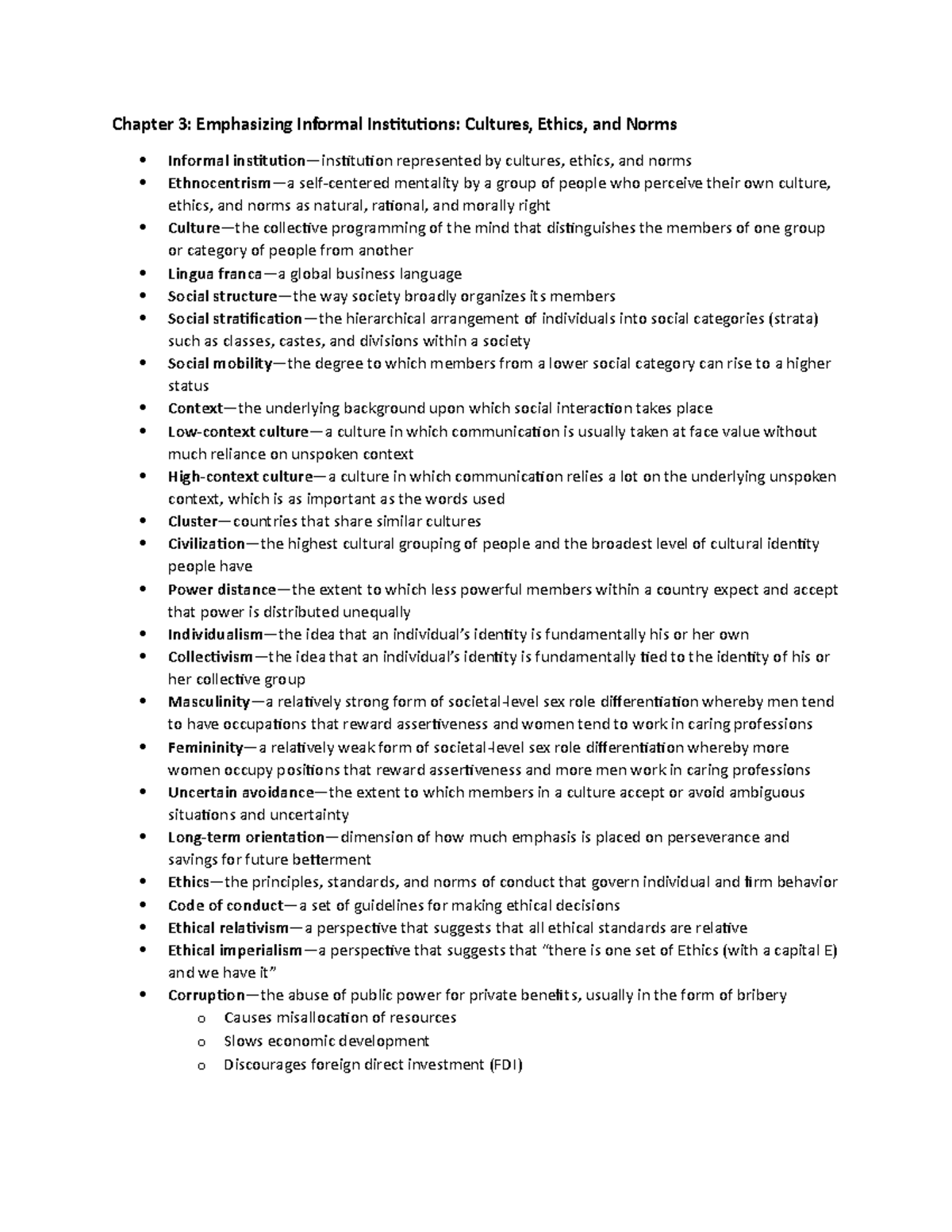 Chapter 3 - Emphasizing Informal Institutions - Cultures, Ethics, and ...