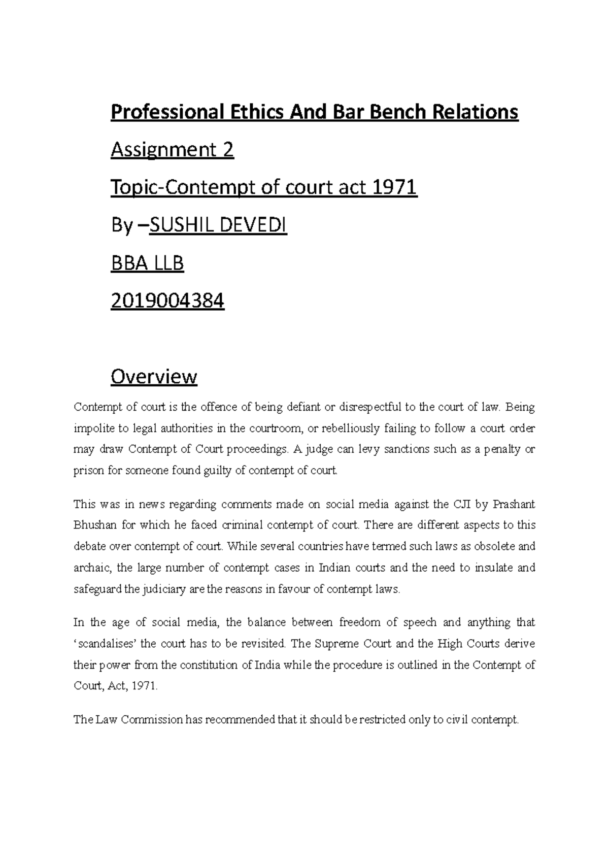 Professional Ethics And Bar Bench Relations - Professional Ethics And Bar Bench Relations ...