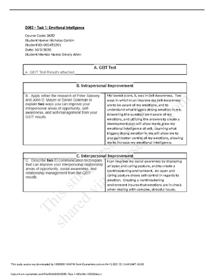 D081 Task 2 writing prompt - D081 - WGU - Studocu