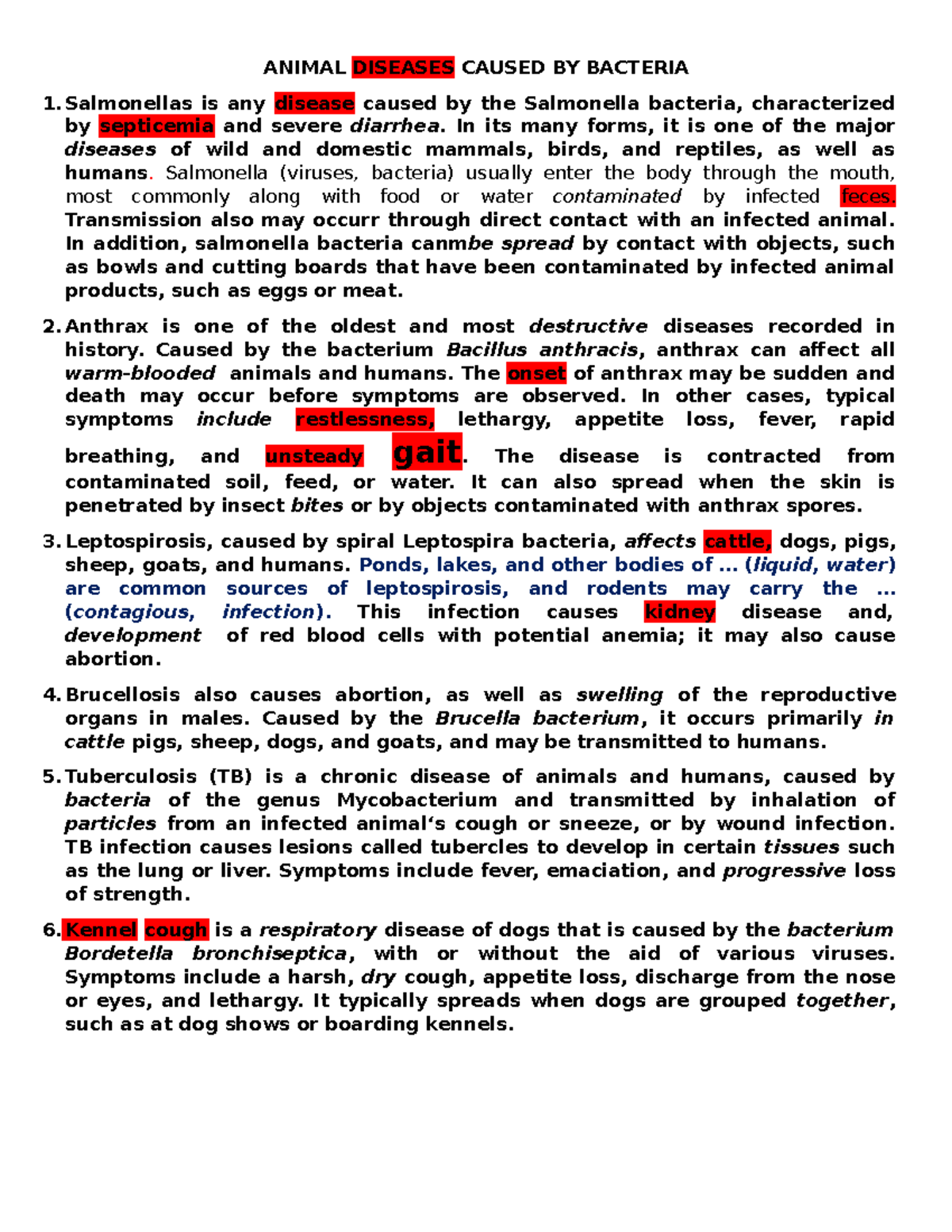Animal Diseases Caused BY Bacteria - ANIMAL DISEASES CAUSED BY BACTERIA ...