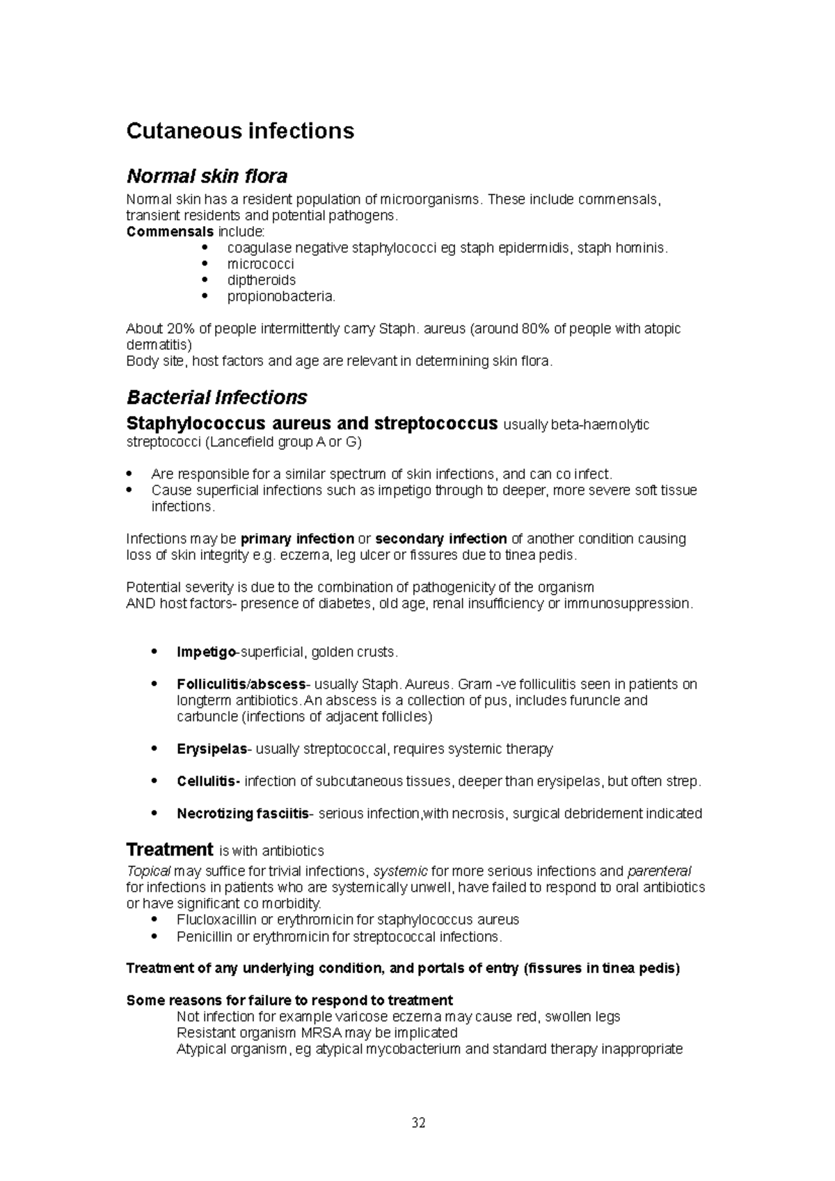 Lecture notes, lecture 12 - Cutaneous infections - Cutaneous infections ...