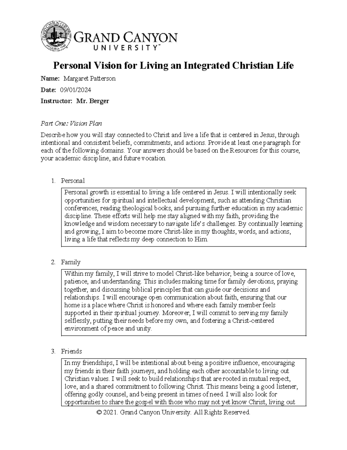 CWV-316-RS-T8Personal Vision For Living An Integrated Christian Life ...
