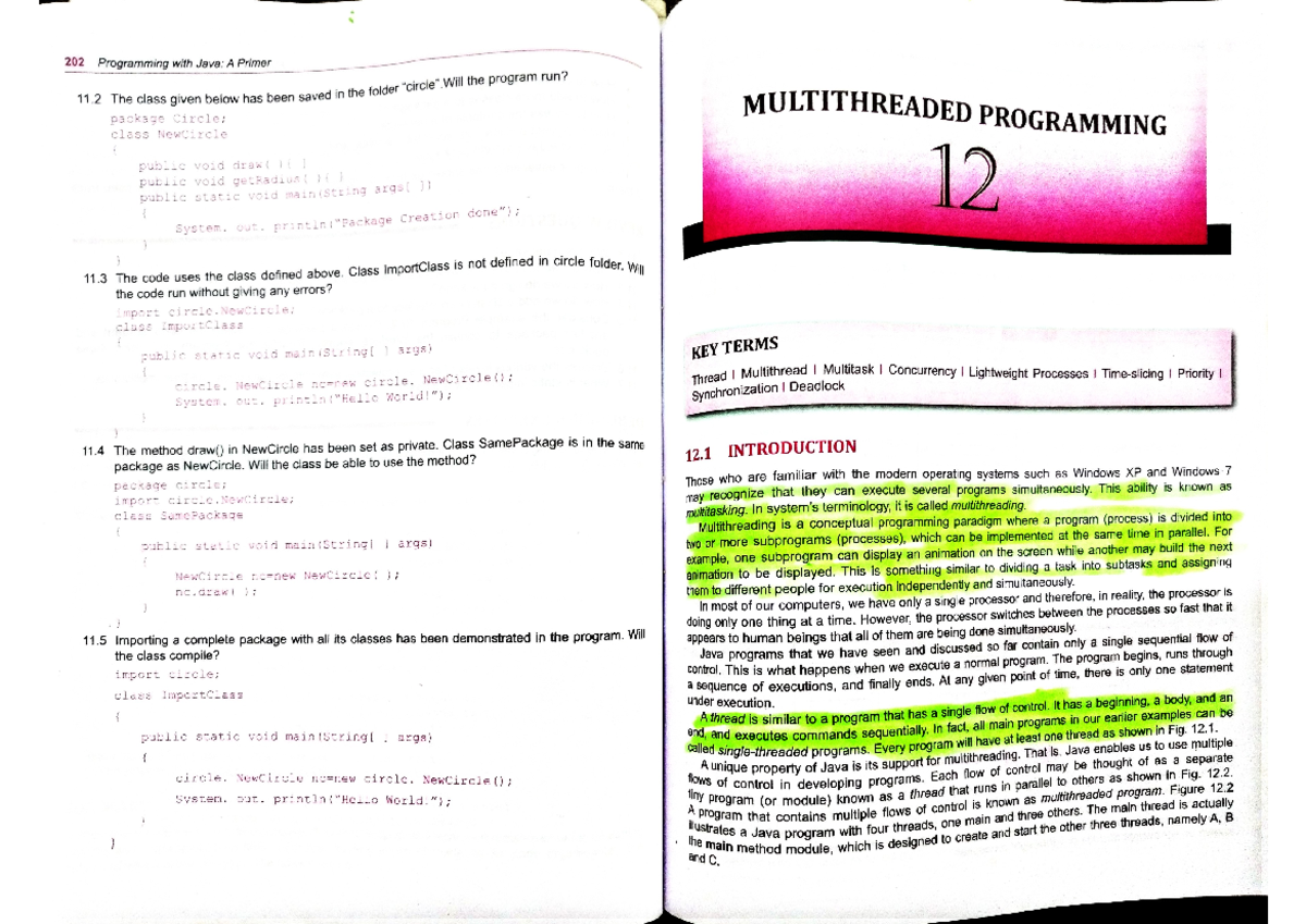 Threads and java exceptions - B.Tech CSE (2nd Year) - Studocu