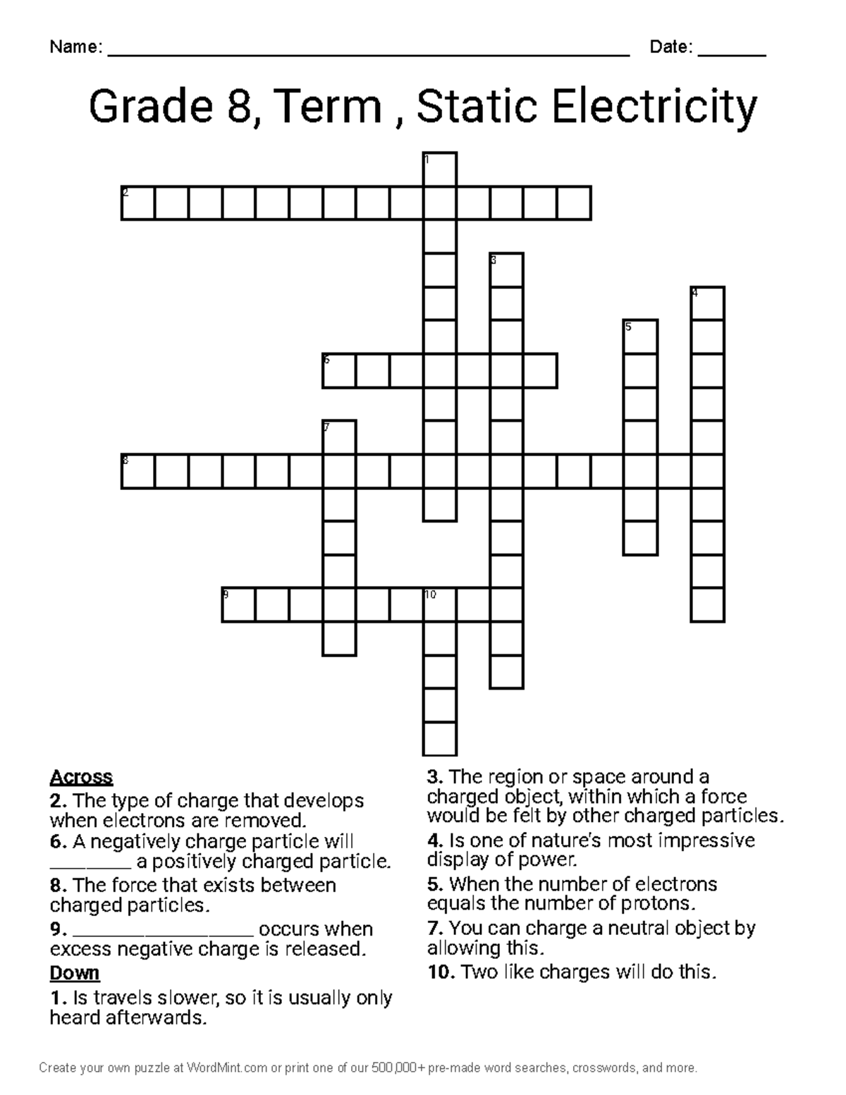 Grade 8 Term Static Electricity 16cf69 61631188 - Create your own ...