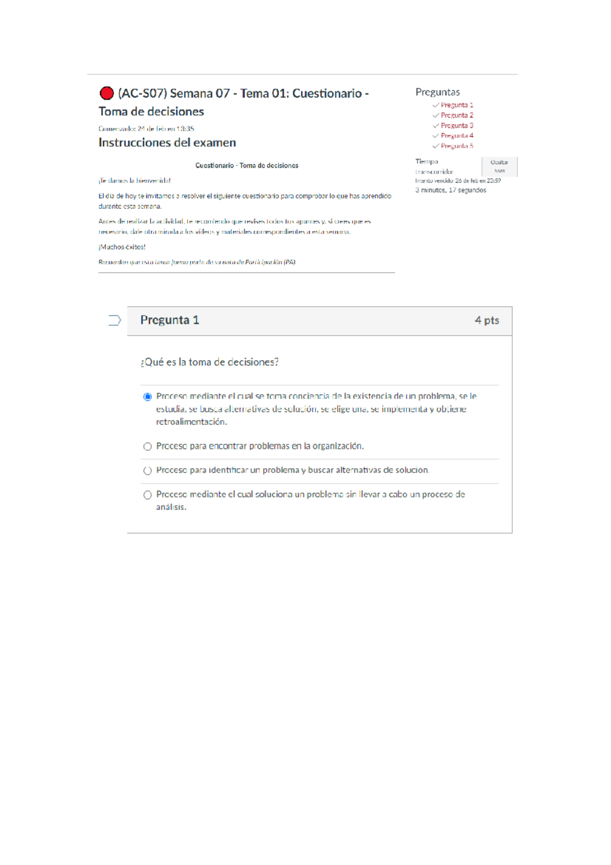Semana 07 Cuestionario Toma de decisiones - Herramientas informaticas para la toma de desiciones ...