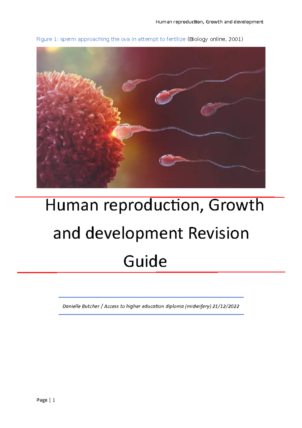 Unit 7 reproduction - distinction - Figure 1: sperm approaching the ova ...