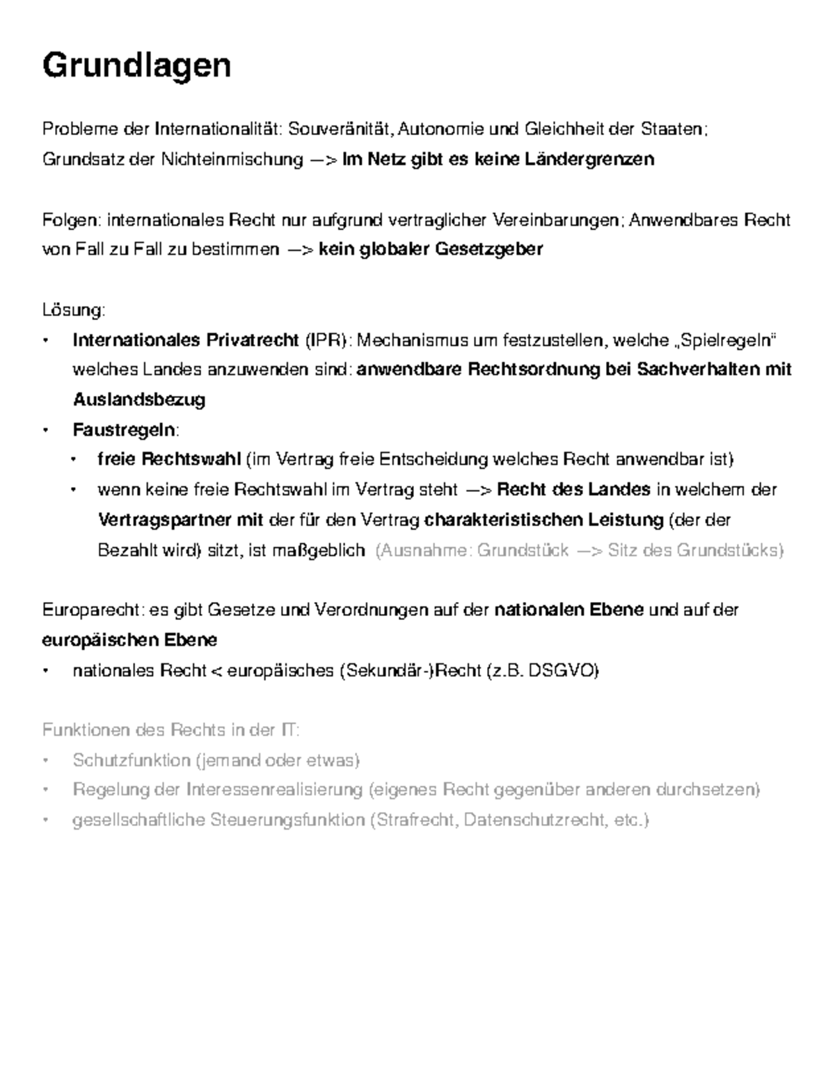 Zusammenfassung rechtliche Aspekte der Informatik - Herr Prof. Dr ...