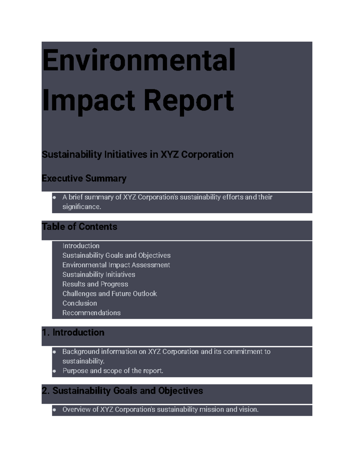 ECN 104 Report 2 - Environmental Impact Report Sustainability ...