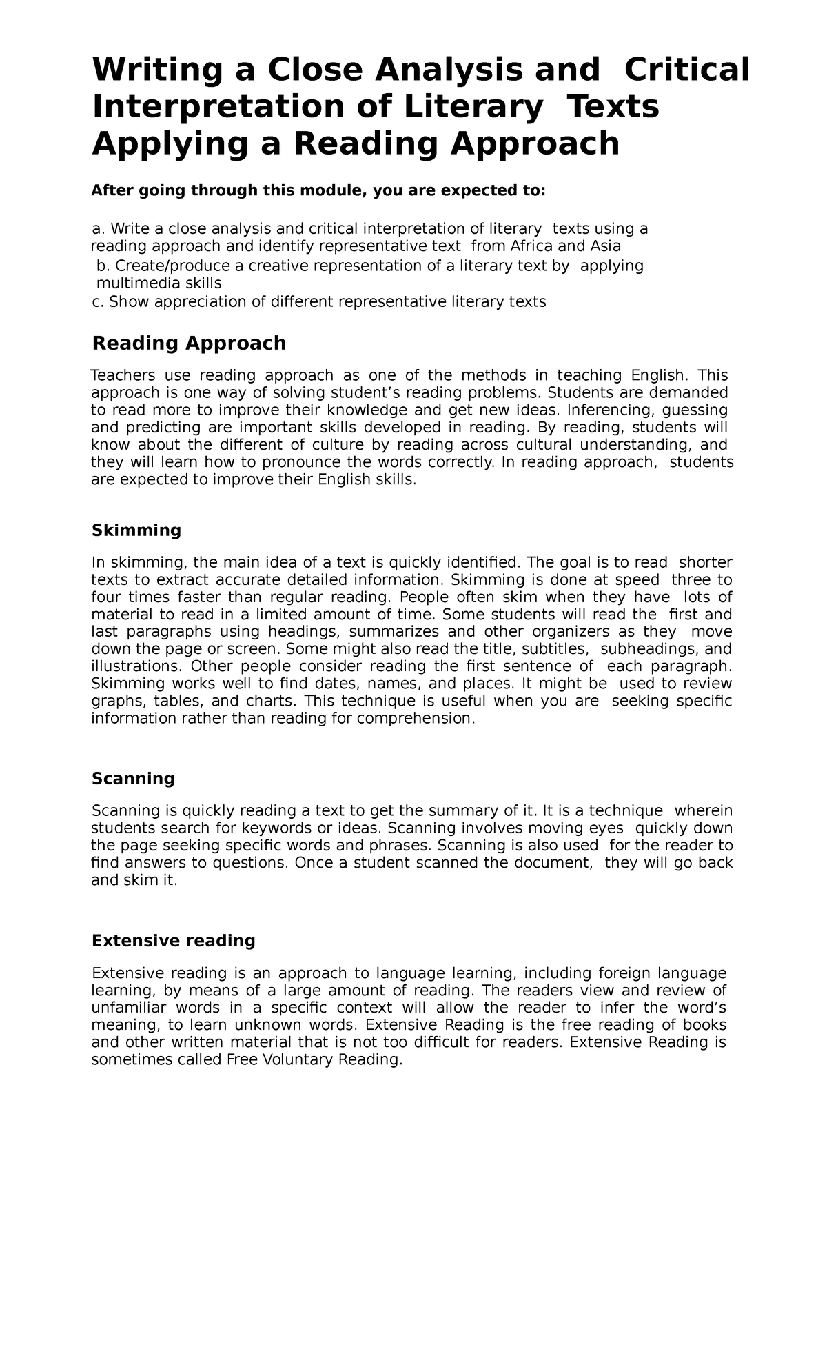 Module 6 21st century - hope it helps - Writing a Close Analysis and ...