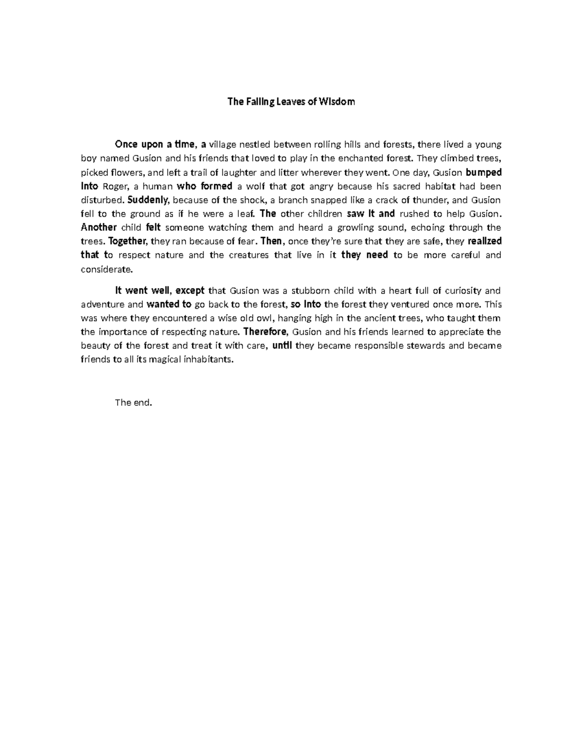 The Falling Leaves of Wisdom - They climbed trees, picked flowers, and ...