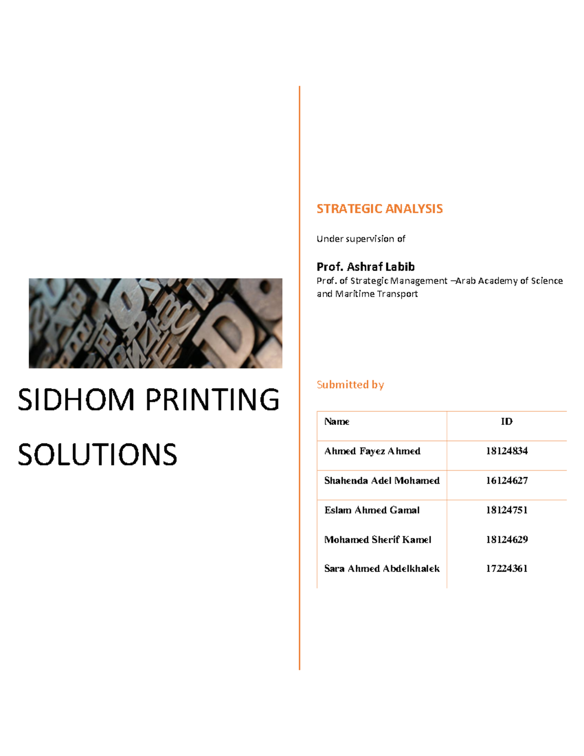 Sidhom Printing solutions - Final Project - SIDHOM PRINTING SOLUTIONS ...