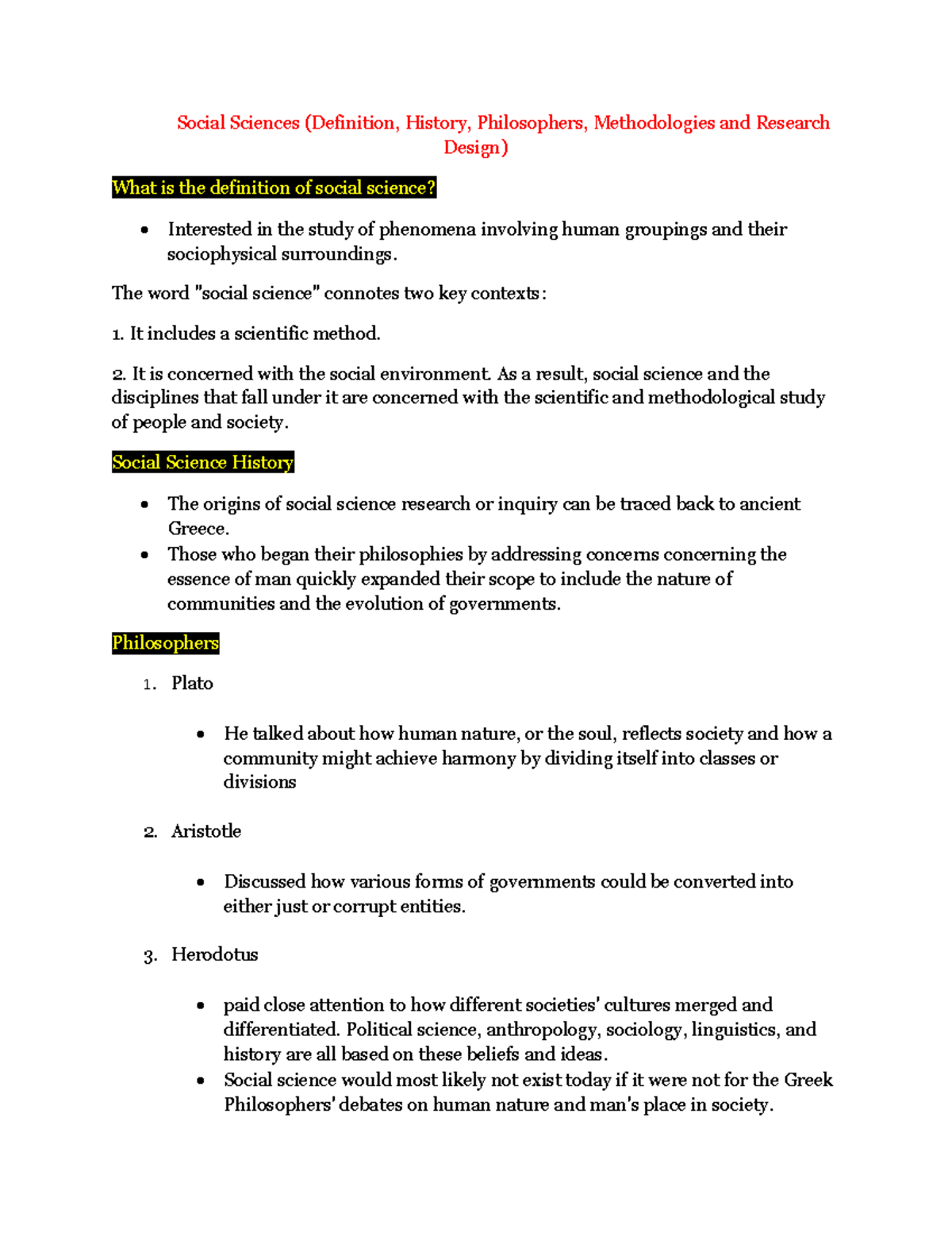 Social sciences notes - Social Sciences (Definition, History ...