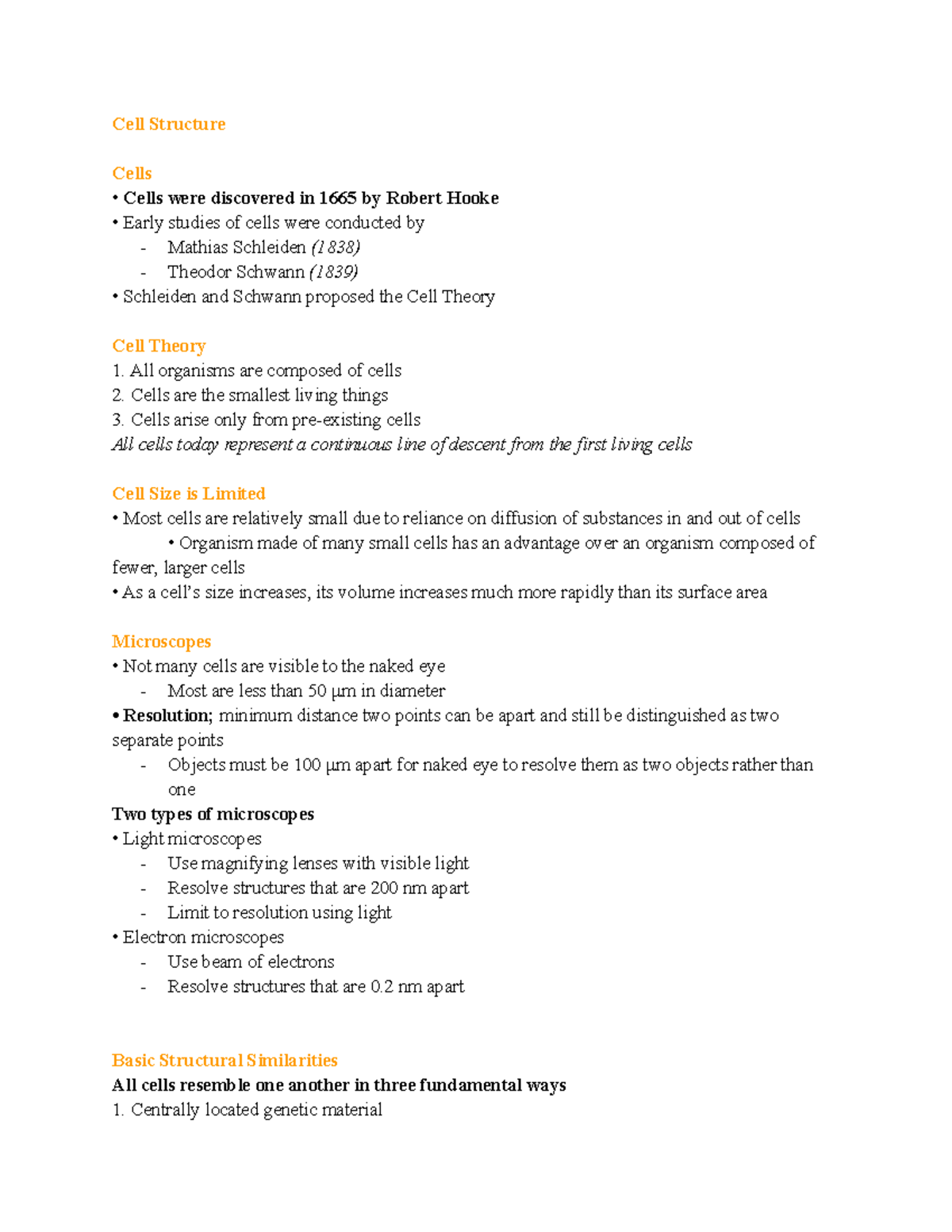 chap. 4 Cell Structure - Cell Structure Cells Cells were discovered in ...