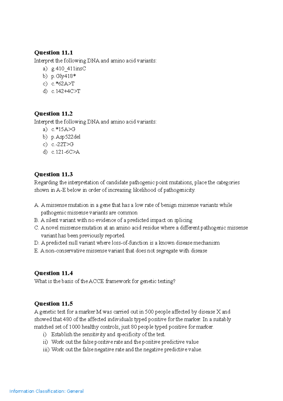 Chapter 11 Open Questions - Question 11. Interpret the following DNA ...