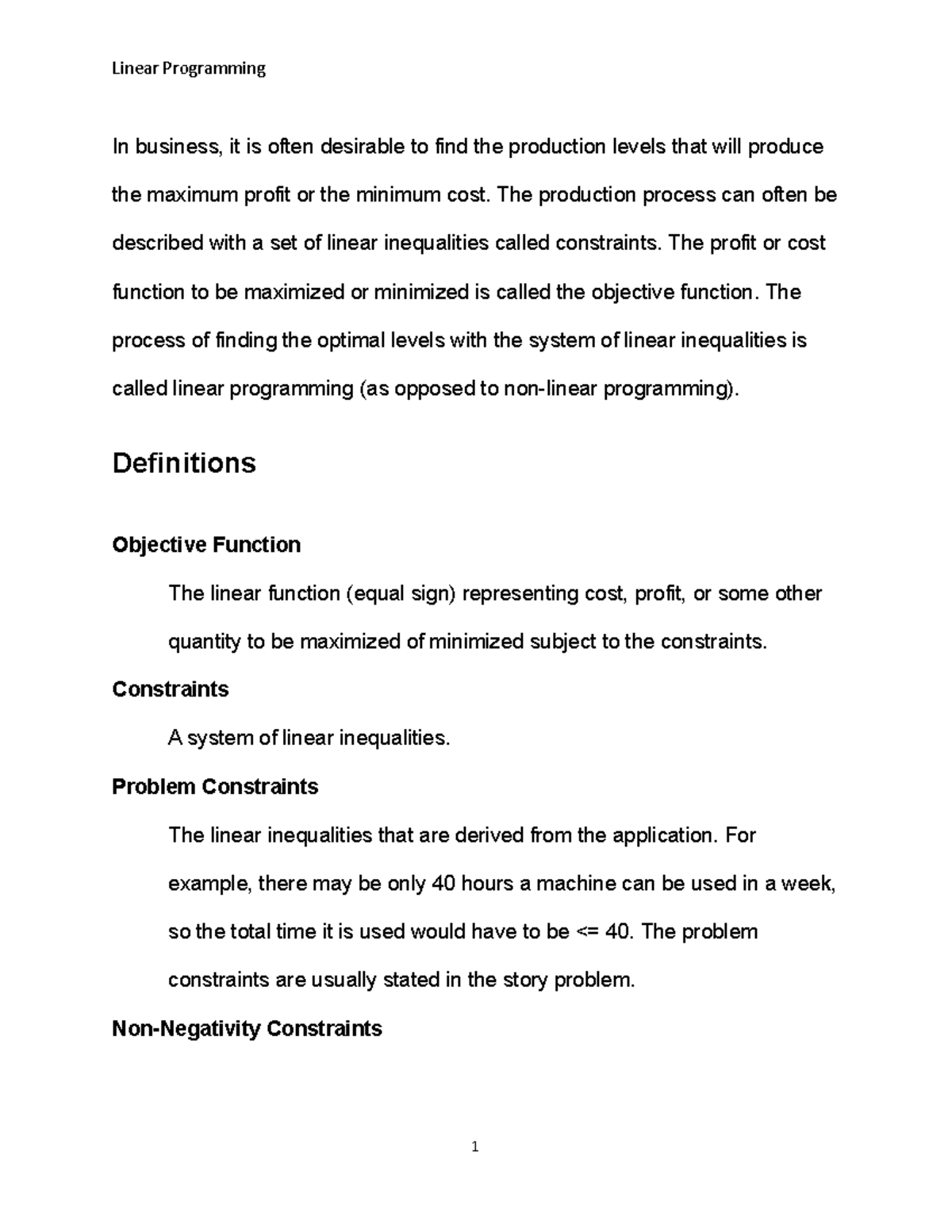 2021 Algebra Lecture Notes Linear Programming In Business It Is Often Desirable To Find