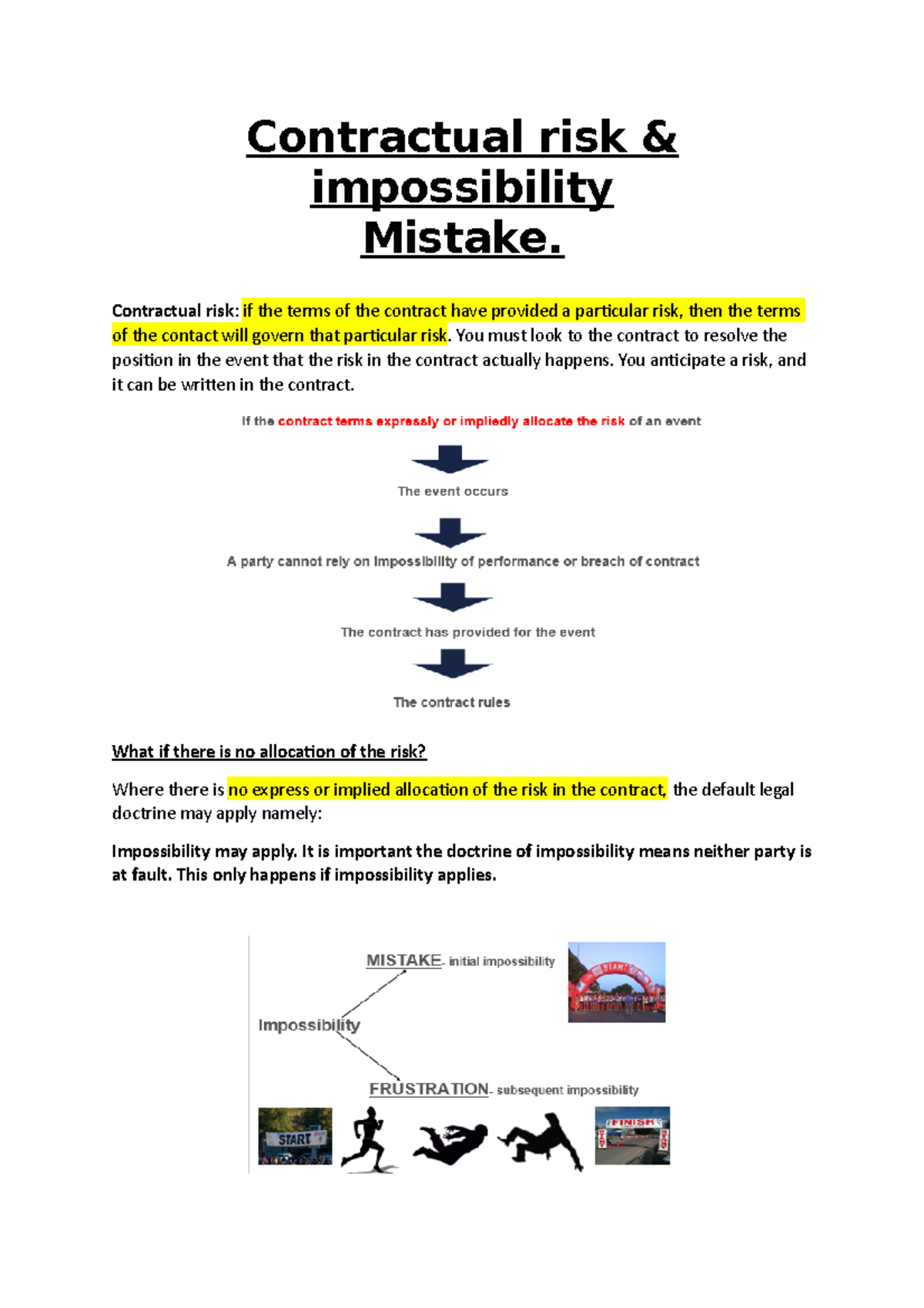 Contractual risk - Contractual risk : if the terms of the contract have ...