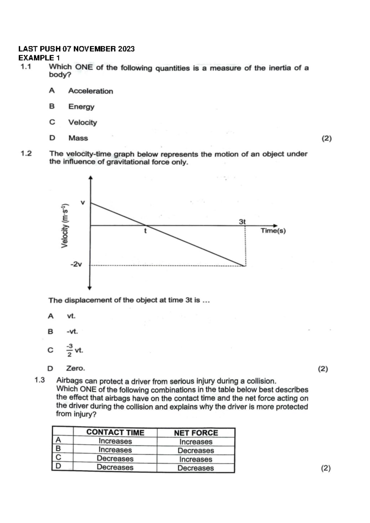 2023 Forces,VPM, Momentun Learners - Physical Sciences Grade 12 NSC ...