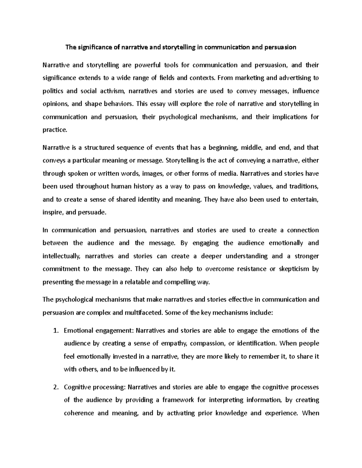 Basic Communication Skills - The significance of narrative and ... Basic Communication Skills - The significance of narrative and ...