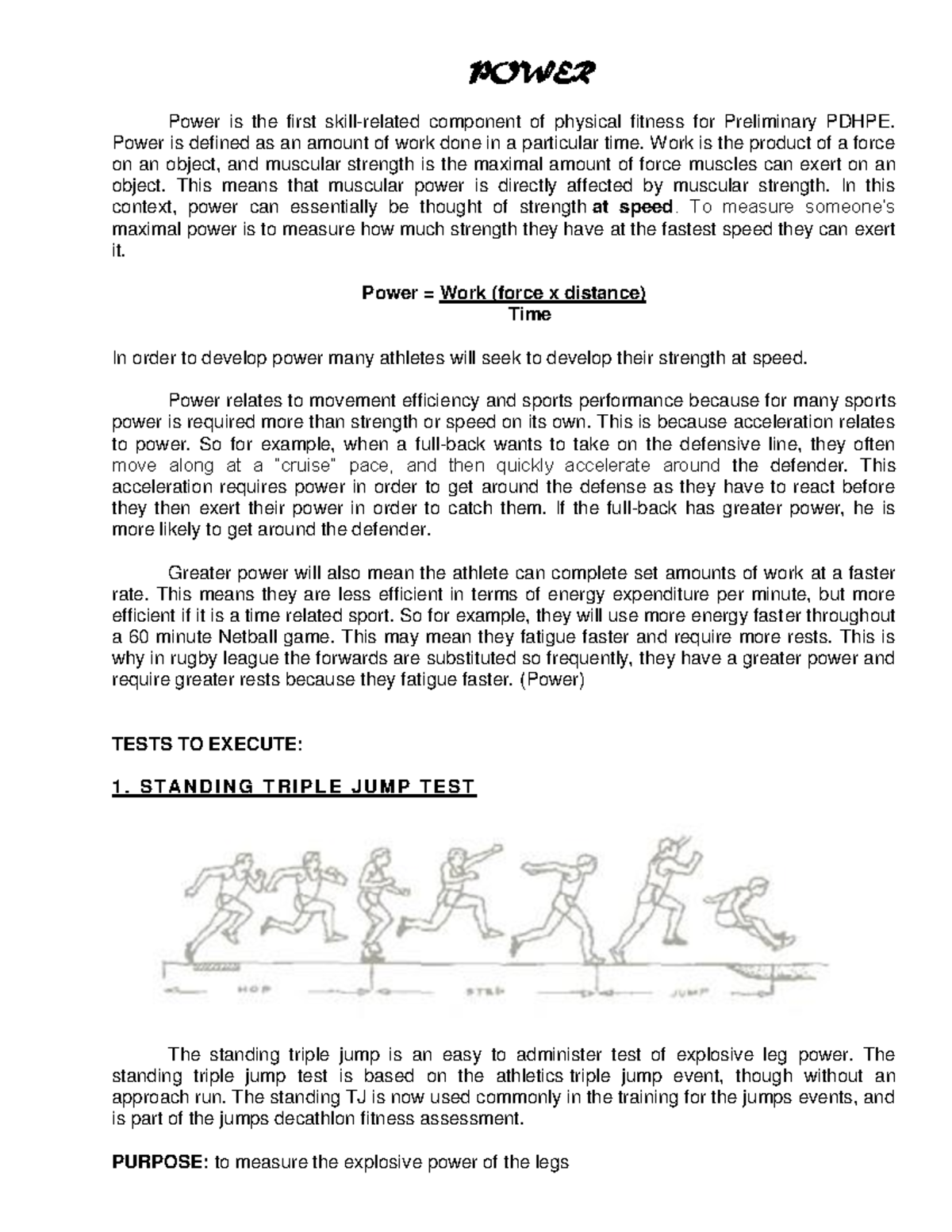 Power - Group 6 - msmsssmms - POWER Power is the first skill-related ...